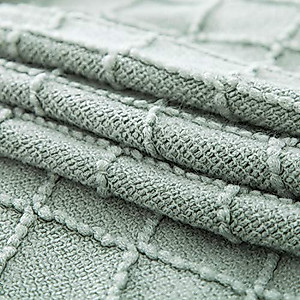 TREELY Aqua Throw Blanket with Fringe Tassels Knitted Throw Blanket Textured Solid Decorative Knit Blanket for Bed Couch, 50" x 67.7", Aqua