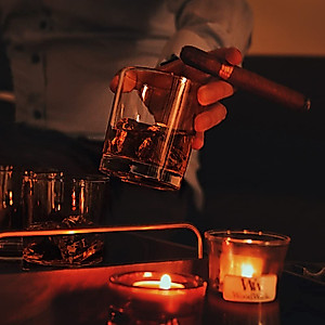 E ELIDOMC Italian Crafted 6Pcs Old Fashioned Whiskey Glasses, 11Oz Whiskey Glasses For Drinking Bourbon Scotch Cocktail Irish Whisky, Premiun Old Fashioned Glasses Set of 6