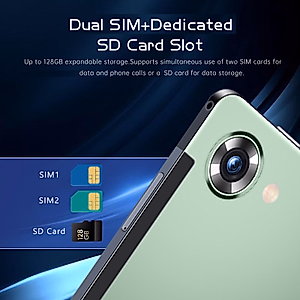 DAUERHAFT 10.1 Inch Tablet Dual Speakers Dual Camera Support 100-240V Fast Charging 8GB 256GB Tablet for Android 12 for Home (US Plug)