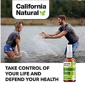 California Natural Immunity Shots 1oz Spray Opti-Zinc, Organic Ginger Root, Oregano Oil - Potent & Pure Immune System Booster - Immune System Support - 1oz