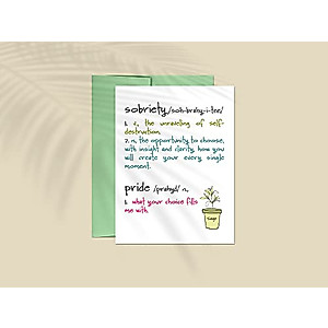 Recovery Cards - Sobriety Greeting Card - Sober Anniversary Cards - Motivation Cards for AA Recovery - Sober Cards - Alcoholic Recovery - Card and Envelope Set - Blank inside