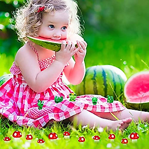 62 Pieces Mini Mushrooms and Frogs Miniature Figurines Fairy Garden Animals Model Tiny Mushrooms Frogs Ornaments Miniature Decor Statue DIY Craft for Home Party Supplie(Red)