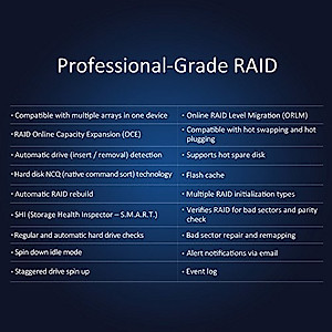 TERRAMASTER D5 Thunderbolt 3 Professional-Grade 5-Bay External Hard Drive Enclosure RAID 0/RAID1/RAID5/RAID10/JBOD Hard Disk RAID Storage (Diskless)
