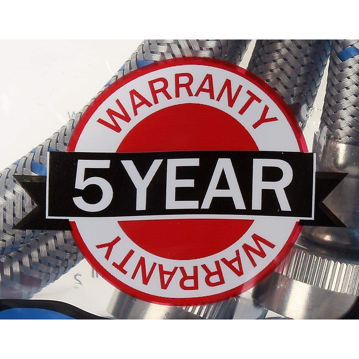 Premium Stainless Steel Washing Machine Hoses - Burst Proof (2 Pack) Red and Blue Striped Water Connection Inlet Supply Lines from Kelaro