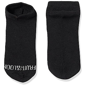 Fruit of the Loom Boys Little 10 Pair Half Cushion No Show Socks, black assort, Small (Shoe Size: 4.5-8.5)