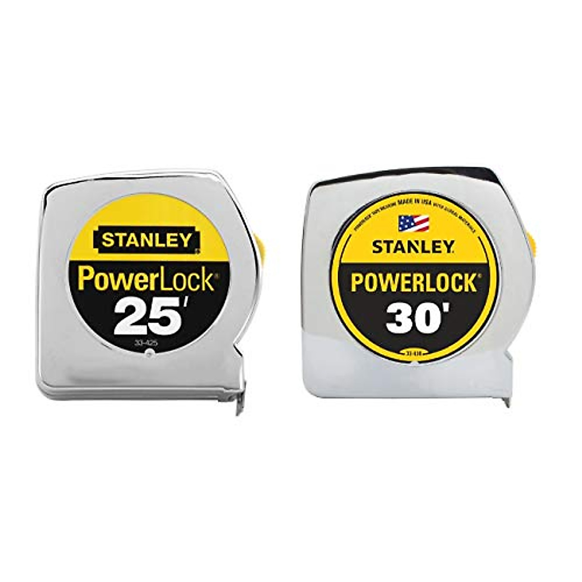 Stanley 33-42530 25ft. and 30ft. Powerlock Tape Measure Combo Pack, Chrome