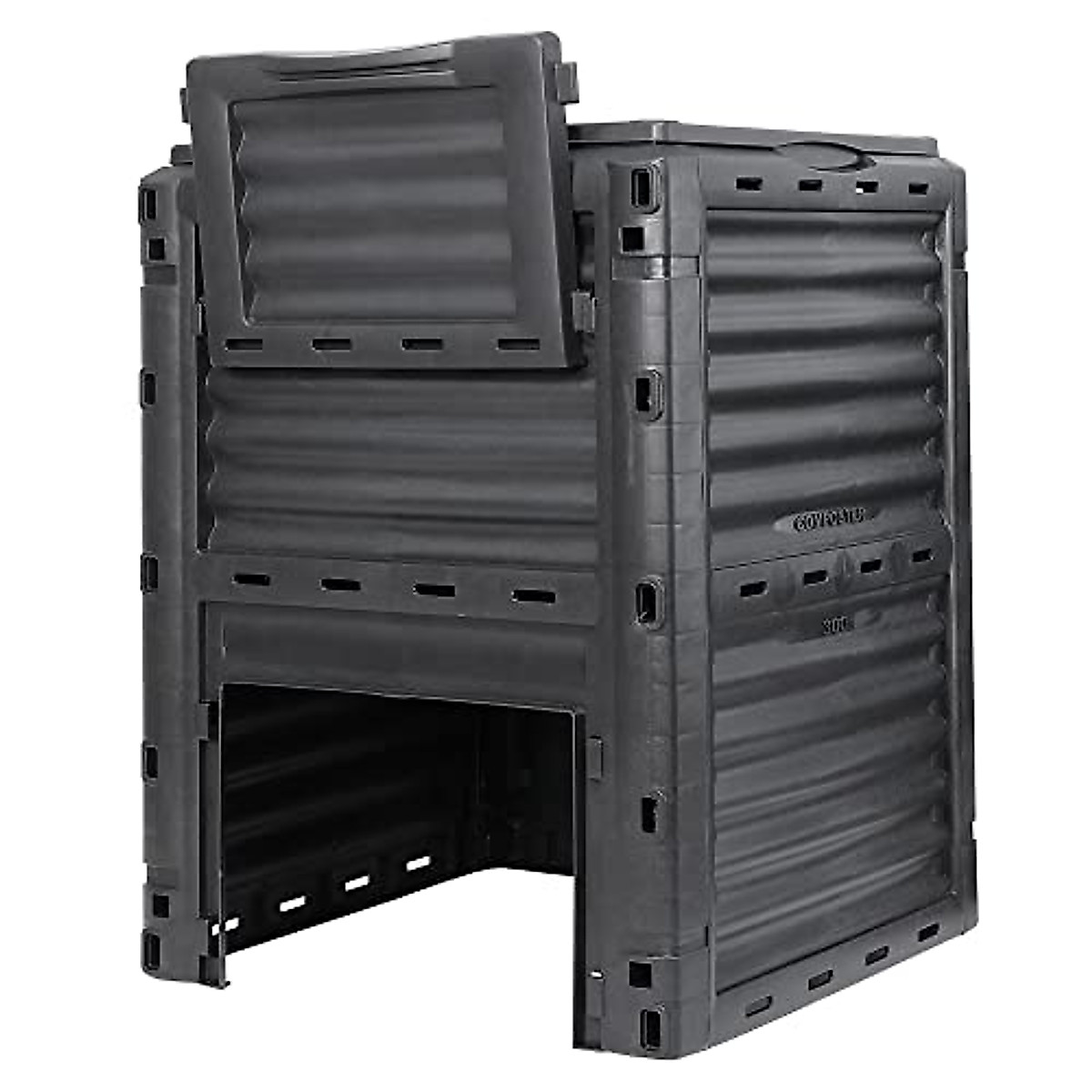 Garden Composter Bin Outdoor 80 Gallon(300L), Compost Container W/Easy Assembly, Lightweight, Aerating Compost Box for Kitchen Garden, Food Waste Recycling Composting Green