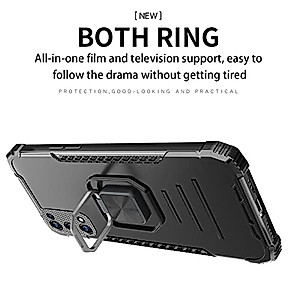 Back Case Cover for Oppo Realme 7 Pro Case,Drop Tested Cover with Magnetic Kickstand Ring Car Mount Protective Case,Hybrid Hard PC Soft TPU Shockproof Protective Case Protective Case