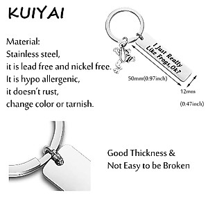 KUIYAI Frog Lover Gift Frogs Owner Lover Frog Gifts Frog Charm Kychain I Just Really Like Frogs, Ok (Like Frogs KS)
