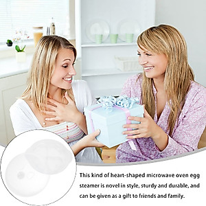 OSALADI Microwave 4 Egg Poacher Heart Shaped Egg Poaching Cup BPA Free Nonstick Silicone Egg Poachers for Home Kitchen Breakfast Brunch