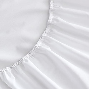 Nautica - Twin Sheets, Cotton Percale Bedding Set, Dorm Room Essentials (Solid White, Twin)