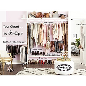 2-Pk Over Door Hanging Purse Storage - DURABLE, Holds 50 POUNDS, ROTATES 360 for easy access; Purses, Handbags, Satchels, Crossovers, Backpacks,12 Hooks, Chrome (Set of 2)