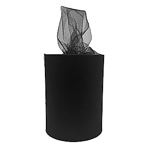 Gimgree Tulle Fabric Rolls, 6 Inch by 100 Yards (300 feet) Fabric Spool Tulle Ribbon, Bridal Solid Sheer Organza Fabric Bolt for Wedding and Decoration -Black