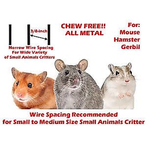New Large 3 Levels Ferret Chinchilla Sugar Glider Rats Animal Cage, Narrow 3/8-Inch Bar Spacing (30" L x 18" W x 24" H White)