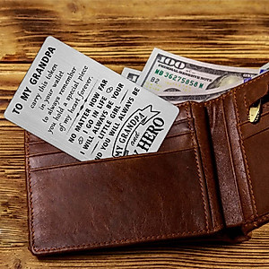 HYHYDHP Fathers Day Card for Grandpa from Granddaughter - Grandpa Birthday Wallet Card Gifts from Granddaughter - Grandfather Christmas Ideas