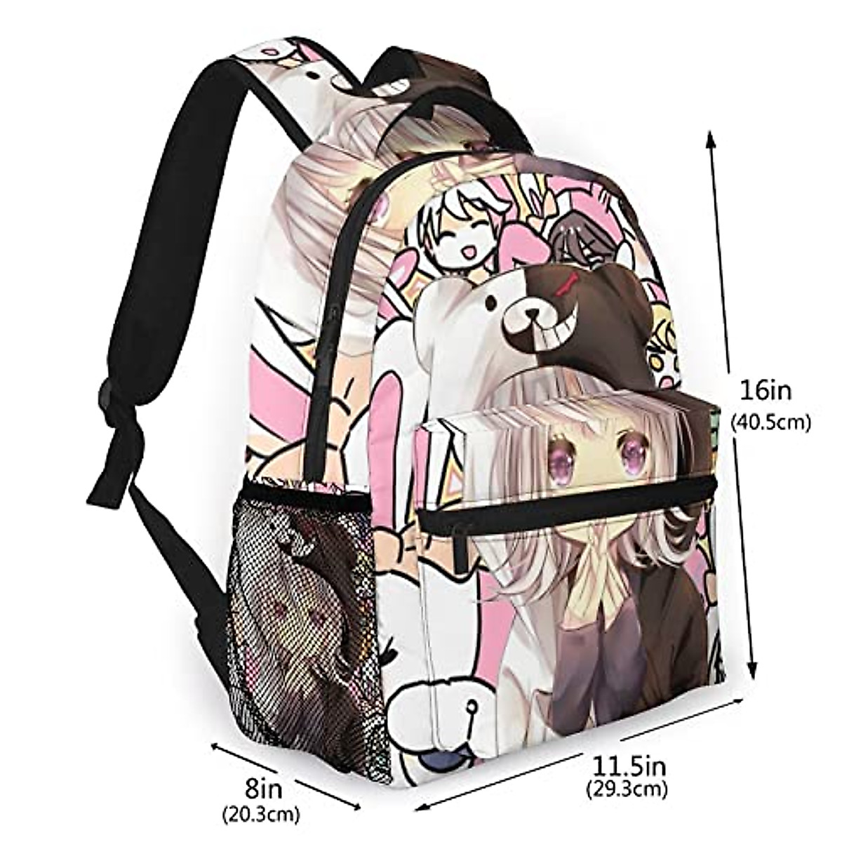 Yimuynr Anime Cosplay Unisex Daypack All Over Printed Bookbag Laptop Bag Backpack School Bag Rucksack, White-style