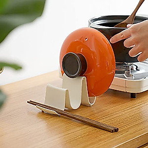 1 Piece Plastic Wavy-Shape Pot Lid Holder Stand Cooking Tools Storage Racks for Kitchen Cupboard Organizer Rack Holder (White)