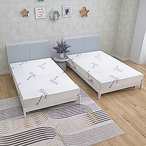 Hcore 8 Inch Twin Memory Foam Mattress,Cooling Lavender  Mattress in a Box,Medium-Firm Mattress Made in USA,Pressure Relief & Temperature Regulation,Fiberglass-Free,CertiPUR-US Certified