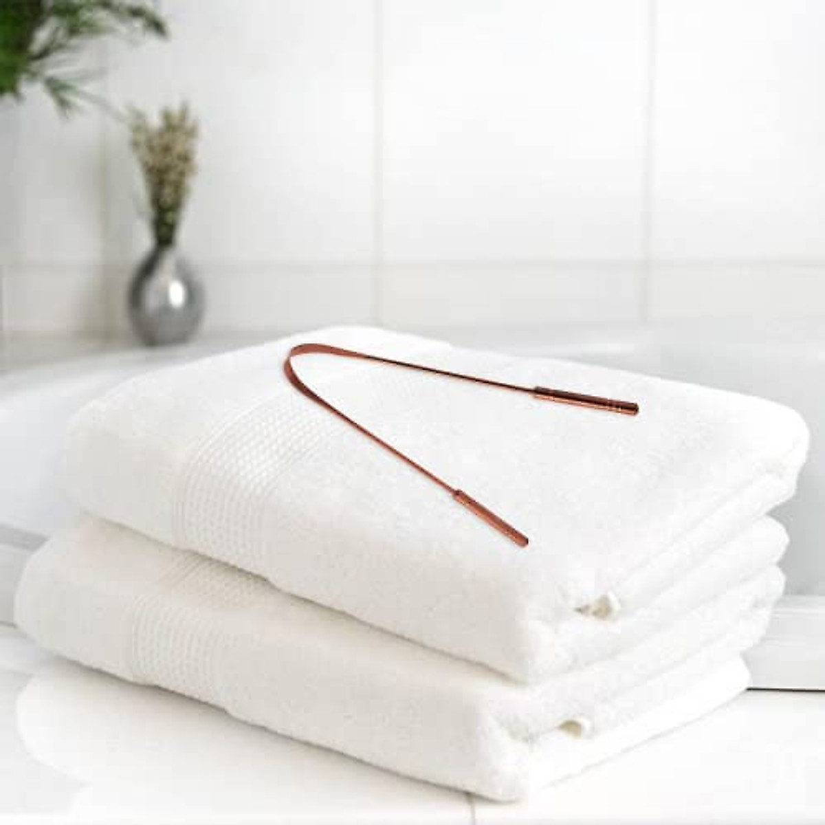 The Legend Pack of 3 Ayurveda Heavenly Copper Tongue Cleaner or Scraper | Metal Tongue Scraper and Handmade (Pack of 3 Thick Handle)