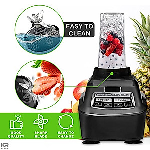 Ninja Blender Cups Replacement Blades - 6 Fin Ninja Replacement Blades Black and Decker Blender Parts Ninja Blender Cup for Bl Series - Ninja Blender Blade 16Oz Ninja Blades Replacement Cup Blender