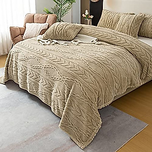 YUSOKI Sherpa Throw Blanket(Without Pillows)-3D Stylish Design Super Soft Fuzzy Cozy Warm Blanket Thick Plush Fluffy Furry Blankets for Teen Girls Women Couch Bed Sofa Chair Men Gift(Tan,50"x65")