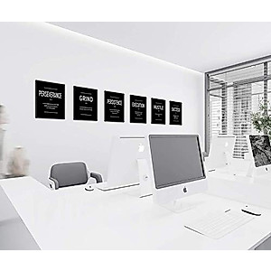 Inspirational Wall Art, Office Wall Decor, Motivational Wall Art, Positive Quotes & Sayings Posters, Wall Art for Living room and Bedroom, Office Decor (Set of 6, 8X10in, Unframed)