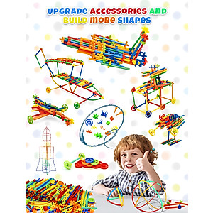 Straw Constructor Toy 600Pcs STEM Building Toys Set,Upgrade Interlocking Plastic Educational Toys Engineering Building Kit Safety Material Creativity Toy for 3-8 Years Boy and Girl Birthday Gifts