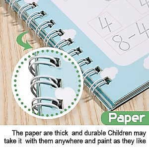 Magic Ink Copybooks for Kids Reusable Handwriting Workbooks for Preschools Grooves Template Design and Handwriting Aid Magic Practice Copybook for Kids The Print Writing (ENLARGED-Version 4books+Pens)