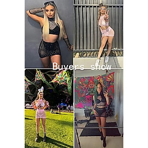 Avidlove Womens Lingerie Fishnet Dress Mesh Badydoll Fishnet Bodysuit See Through Chemise, Blue