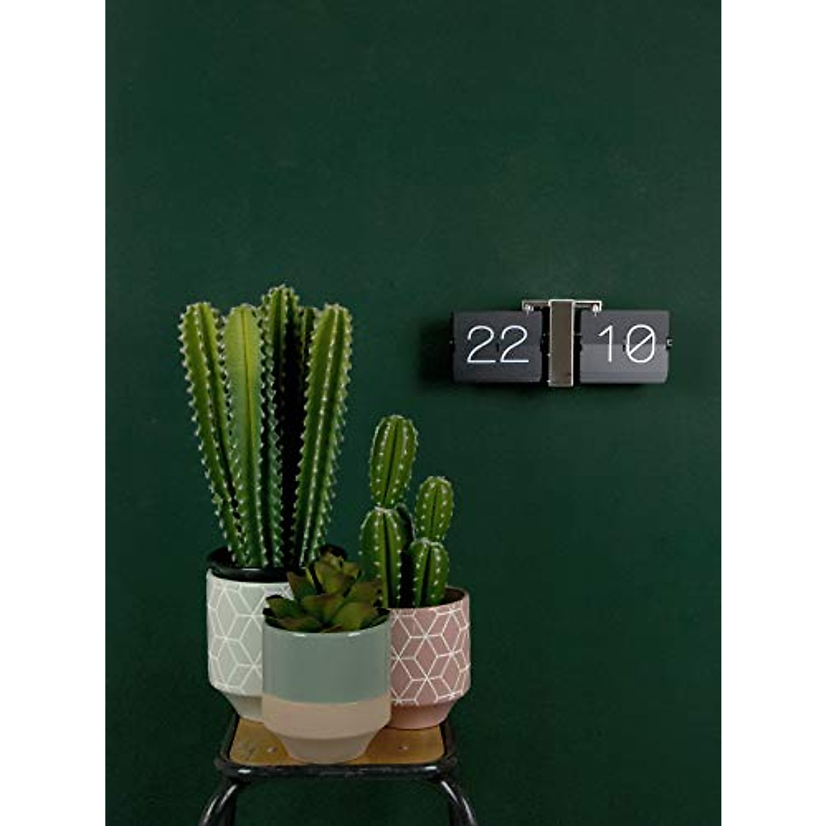 Karlsson Flip Clock No Case Black, Chrome Stand, Steel, 8.5 x 36 x 14 cm