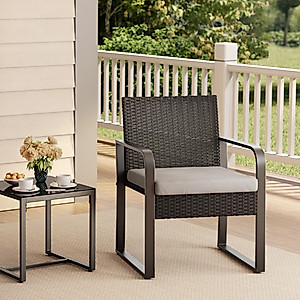 Gizoon Patio Seat Cushion Cover Replacement, Waterproof Cushion Cover for Outdoor Furniture, Patio Chair Cushion Cover for Garden and Backyard, Grey