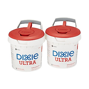 Dixie Ultra Surface System Wiper Bucket for Food Service, 54026, 2 Buckets With Lids Per Case