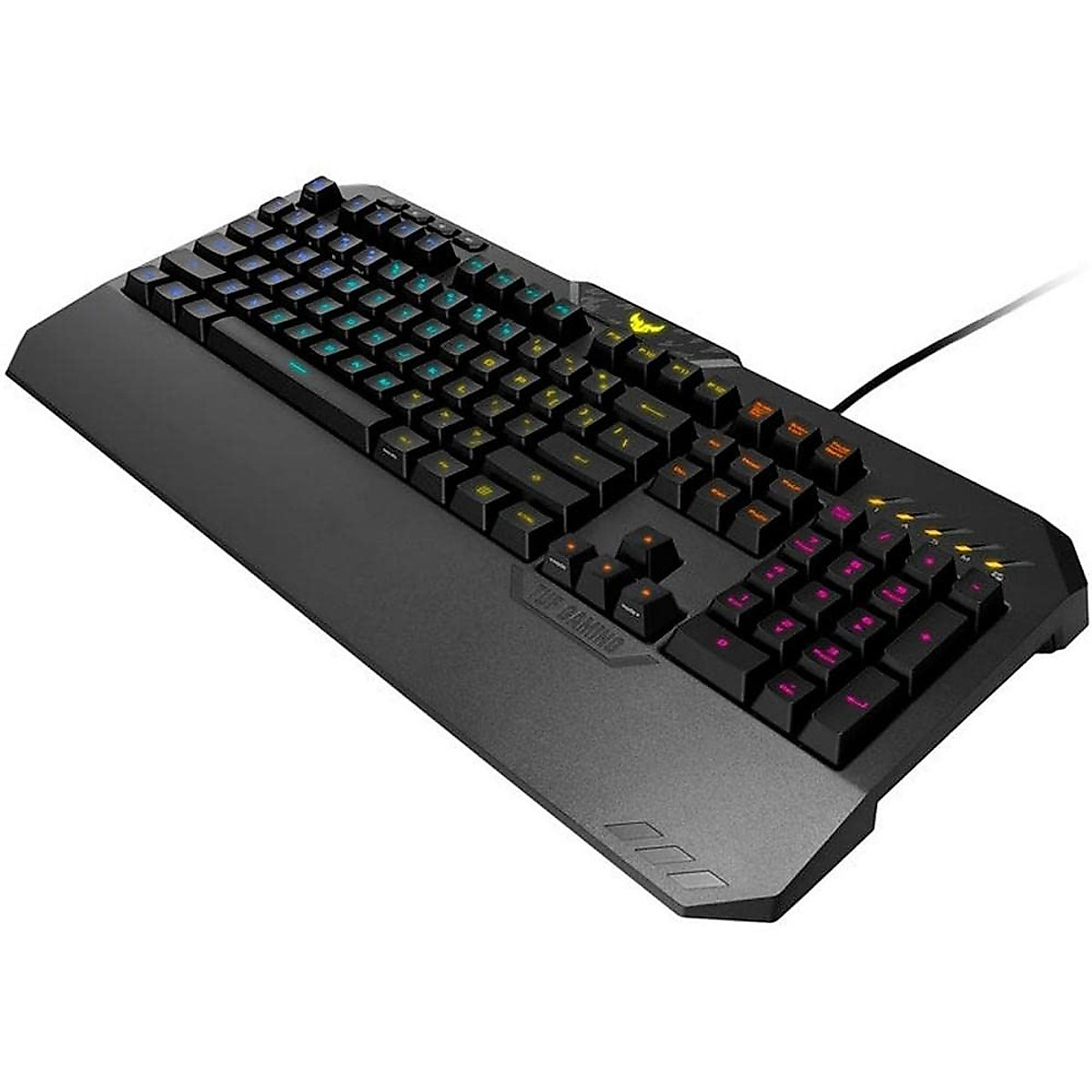 ASUS Mechanical Membrane RGB PC Gaming Keyboard - TUF K5 | Programmable Onboard Memory | Dedicated Media Controls, Aura Sync RGB Lighting | Spill, Sweat & Abrasion Resistant - Highly Durable | Black
