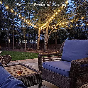 YUNSOVA Outdoor String Lights LED - 100FT 2 Pack Outdoor Lights for Patio with 52 Waterproof Bulbs, Connectable Commercial Hanging Lights for Outside Backyard Balcony Party