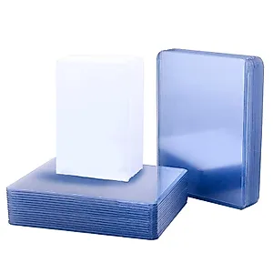 WANAVO 150 Pcs Hard Card Sleeves, 50 Piececard Sleeves Hard Plastic and 100 Piece Clear Soft Sleeves,for top loaders, Penny Sleeves, Baseball Card Protectors