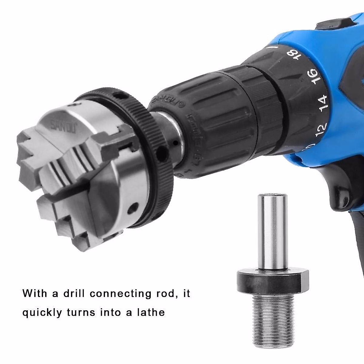 Chuck Connecting Rod, Stainless Steel for K01-50/63 K02-50/63 Lathe Chuck M14x1 Mini Lathe Machine Parts(10mm)