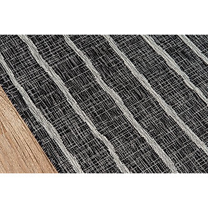 Novogratz Villa Collection Sicily Indoor/Outdoor Area Rug, 5'3" x 7'6", Charcoal