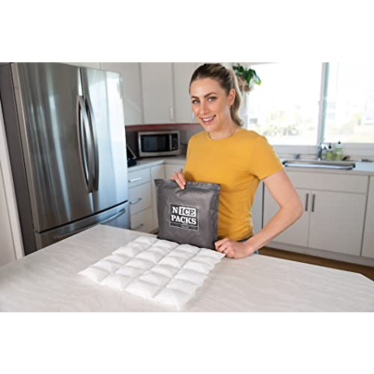 Nice Packs Dry Ice for Coolers – Lunch Box Ice Packs – Dry Ice for Shipping Frozen Food – Ice Packs for Kids Lunch Bags – Reusable Ice Packs – Long Lasting - Flexible