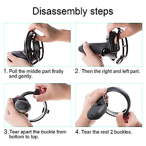 (1 Pair) Orzero Anti-Shock Controller Frame Protective Cover Compatible for Quest 2, Quest, Rift S VR - Black