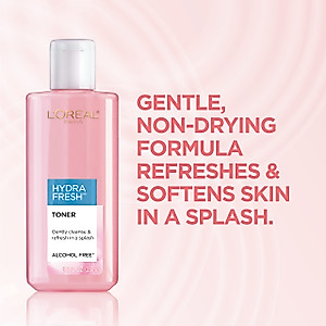 L'Oreal Paris Skincare HydraFresh Toner Face Toner, Alcohol Free Toner with Pro-Vitamin B5 for a Smoother, Brighter Complexion, 2 Count