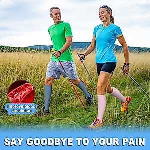 6 Pairs Compression Socks for Women & Men 15-20mmHg Graduated Support Knee High Socks for Nurses, Travel, Athletic