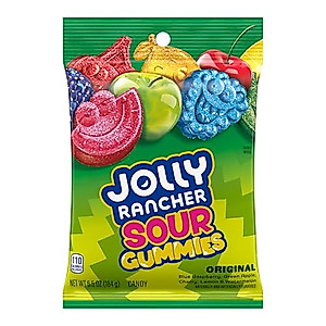 JOLLY RANCHER Sour Gummies Assorted Fruit Flavored Candy Bag, 6.5 oz