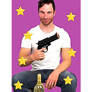 Realtree® Electric Gun Wine Bottle Opener - Open your Wine Bottle Fast with this New Corkscrew - Great Gift for Gun Enthusiasts and Wine Lovers. Foil Cutter and Charging Base Included. (Black)