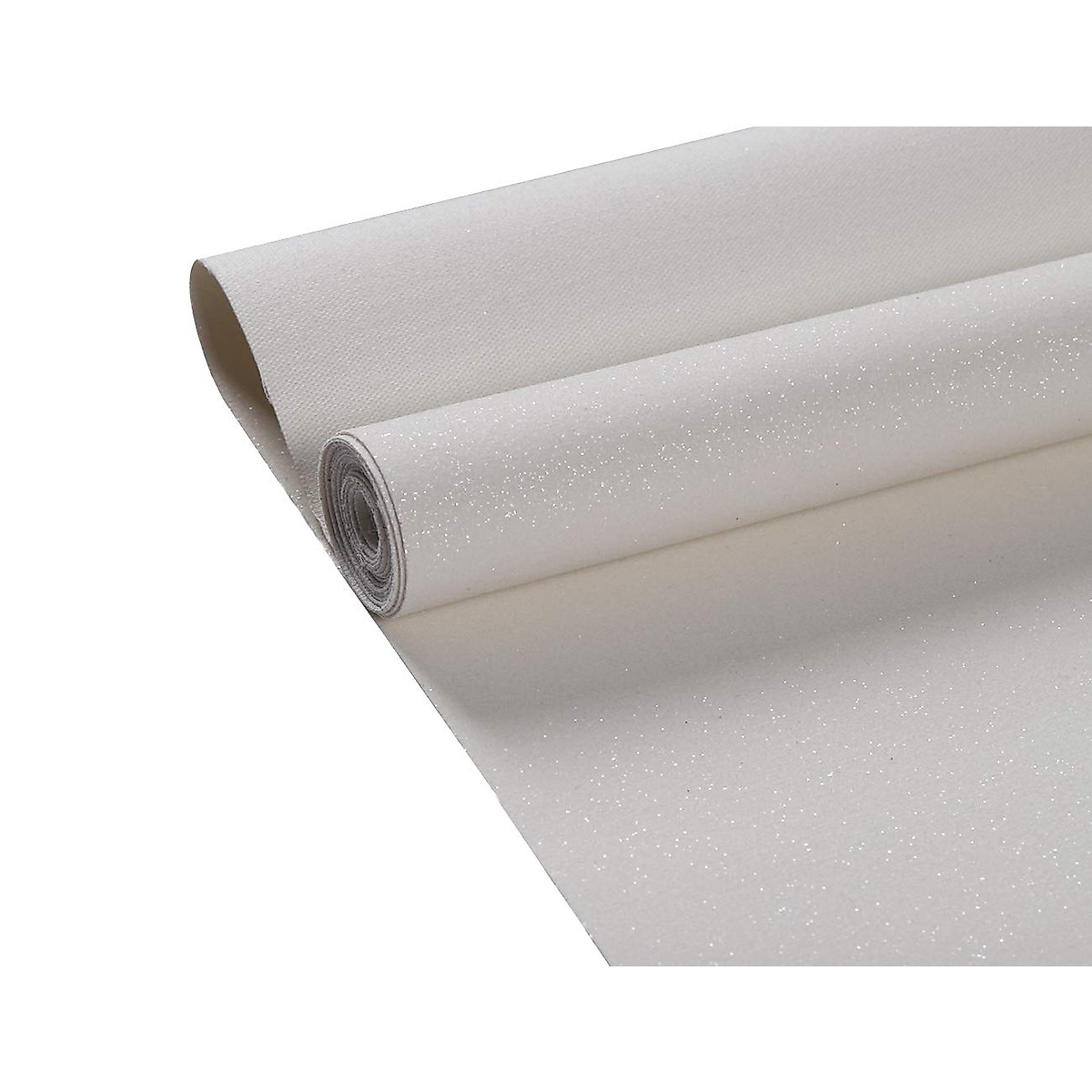 Picheng Shiny Glitter Faux Leather Sheets PU Faux Leather Fabric Sheet Canvas Back for Craft DIY Handmade Jewelry Earrings,Bows,Shoes 8.2''x53''(21x135cm)(White)