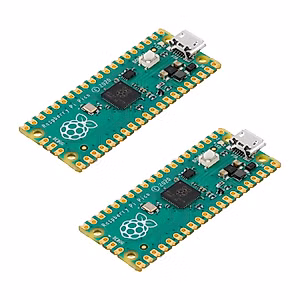 2Pcs Raspberry Pi Pico Development Board, Raspberry Pi RP2040 Dual-core ARM Cortex M0+ Processor, Running Up to 133 MHz, Support C/C++/Python, 2MB Quad SPI Flash Integrated with SPI/I2C/UART Interface
