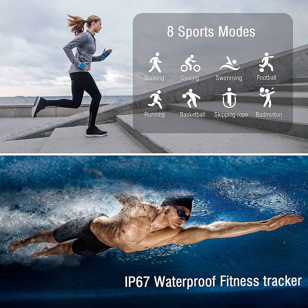 Choiknbo Smart Watch Make/Answer Call for Android iOS Phones 1.9'' Fitness Tracker with Heart Rate Blood Pressure SpO2 Sleep Monitor IP67 Bluetooth Receive SMS Messages Sport Step Activity Trackers