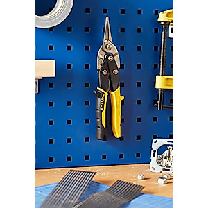 Stanley 2-14-563 "MaxSteel" straight Aviation Snips, 9.84", Black/Yellow