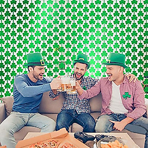 Tifeson St.Patrick Day Shamrock Tinsel Foil Fringe Curtains - 2Pcs Saint Patrick's Day Irish Party Backdrop Decorations Photo Booth Backdrops Green (3.2 x 8.3 ft)