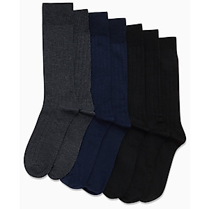 Van Heusen Men's Dress Socks - Lightweight Mid-Calf Crew Dress Socks (7 Packs), Size 6-12.5, Assorted