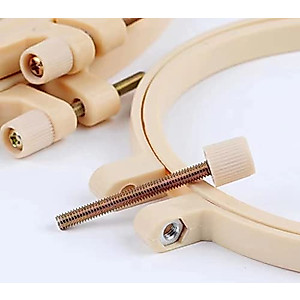 VITKSTAR Embroidery Hoop 5pieces 3 inch to 8 inch Plastic Embroidery Hoop Set Circle Cross Stitch Hoop for Embroidery and Cross Stitch (Multicolour) (Multicolour) (Light Yellow)